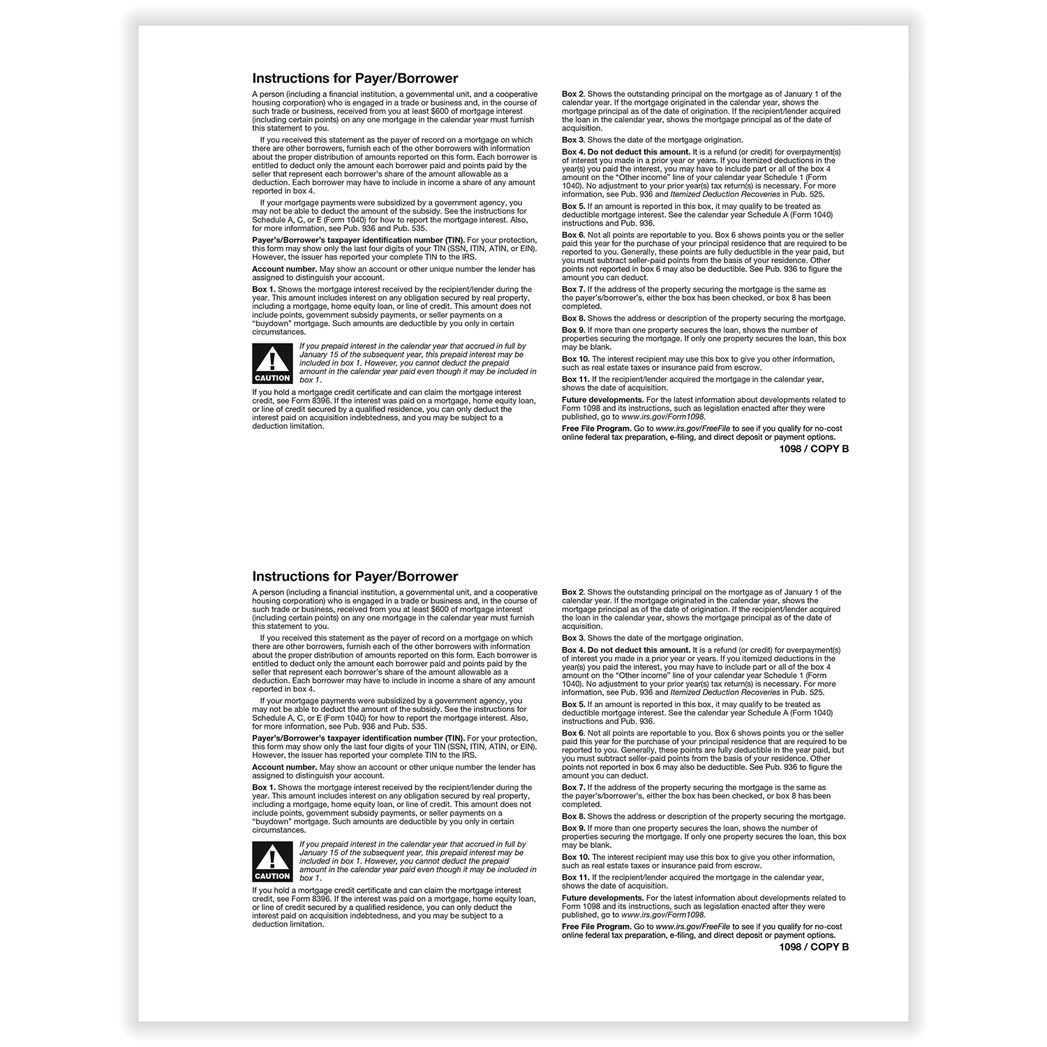 1098 Copy B | Formstax
