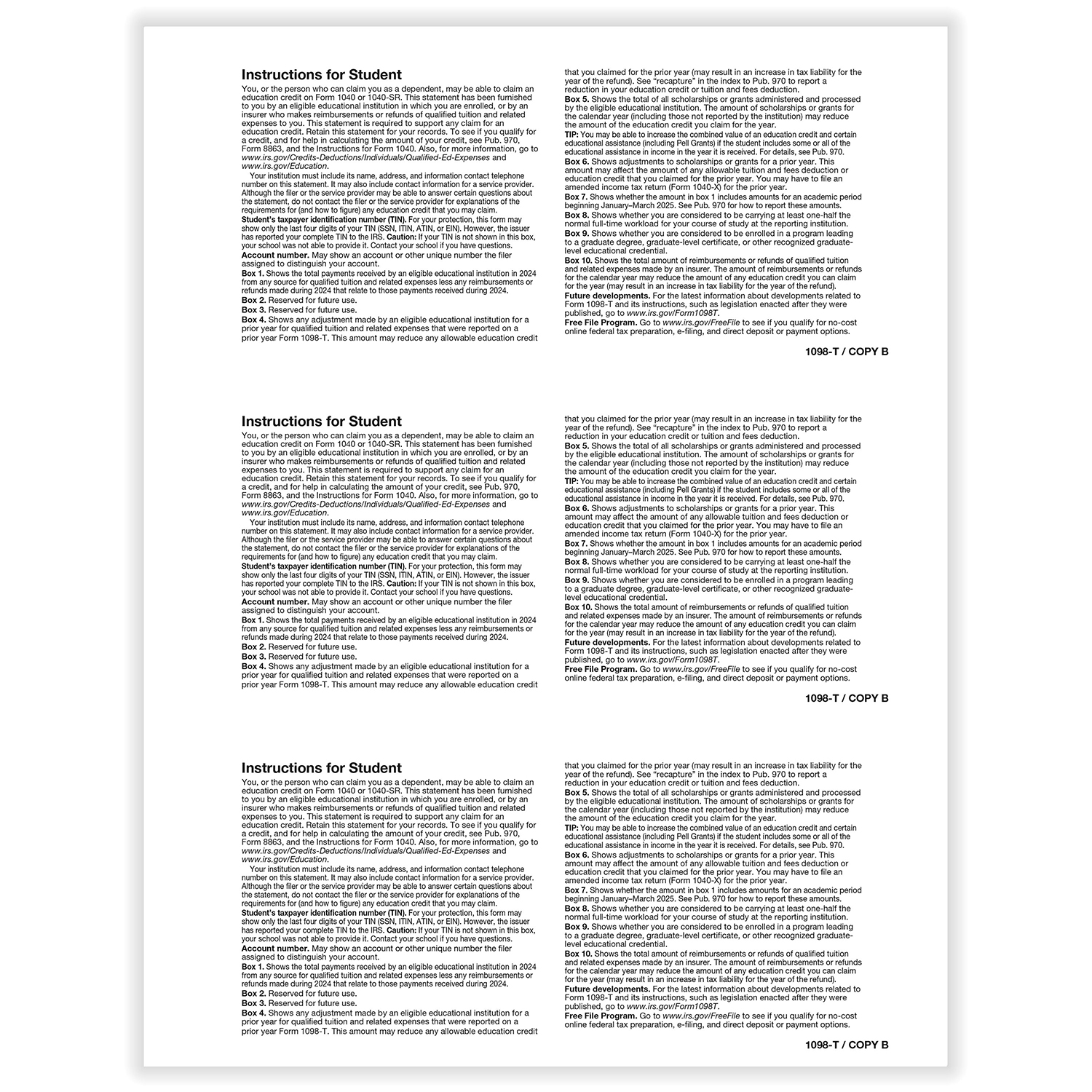 1098-T Student Copy B | Formstax