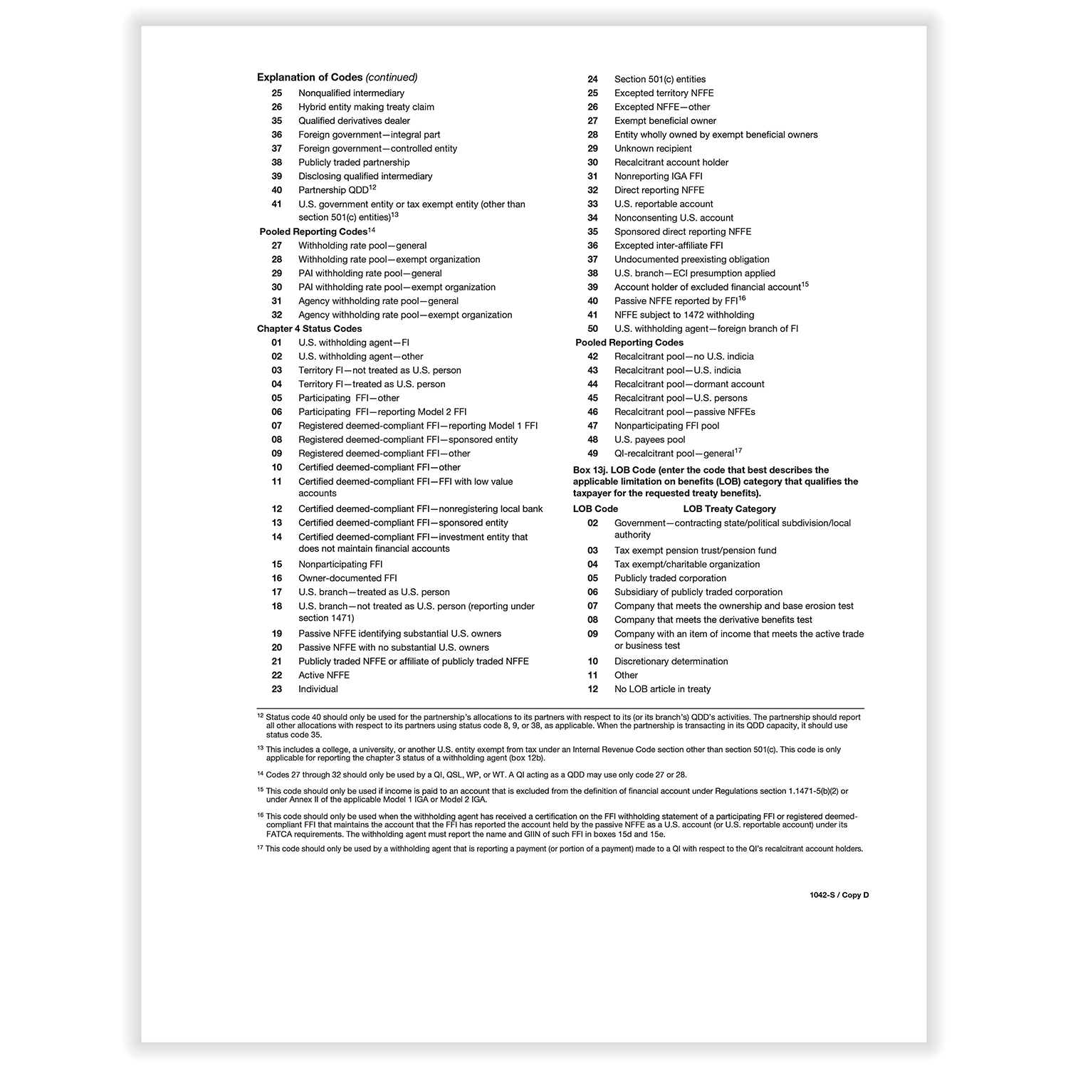 1042-S Recipient Copy D | Formstax