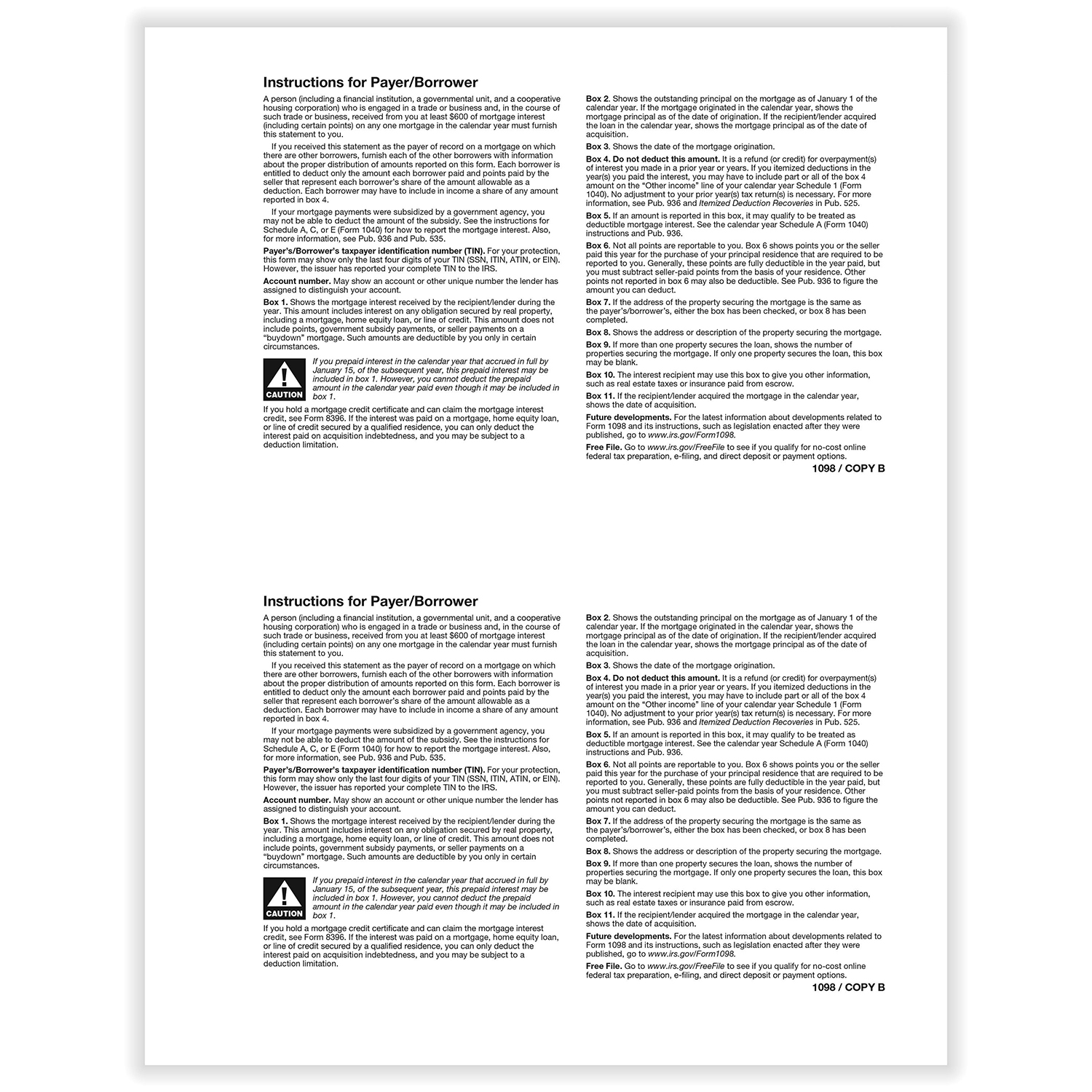 1098 Copy B | Formstax