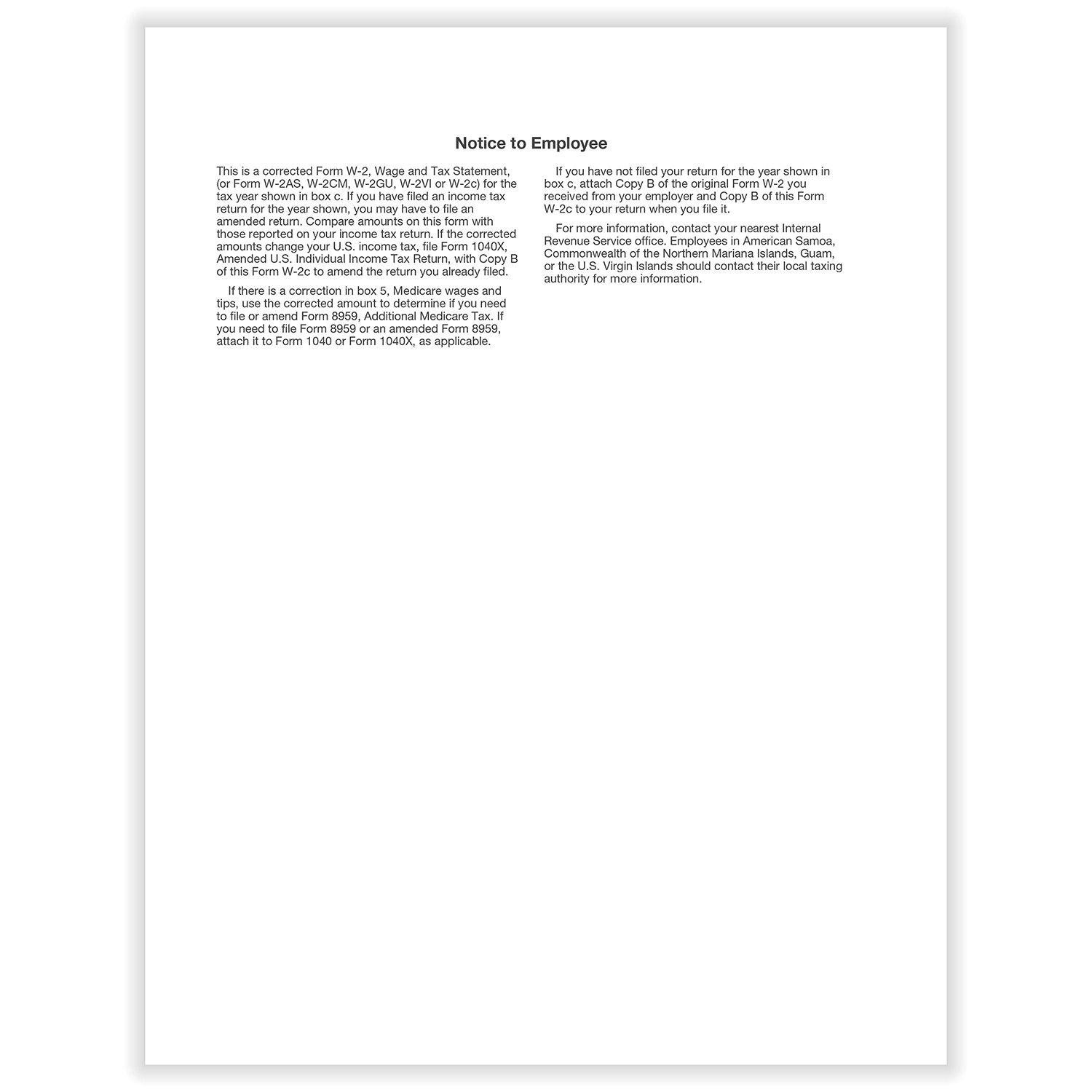 W-2C Copy 2 or C | Formstax