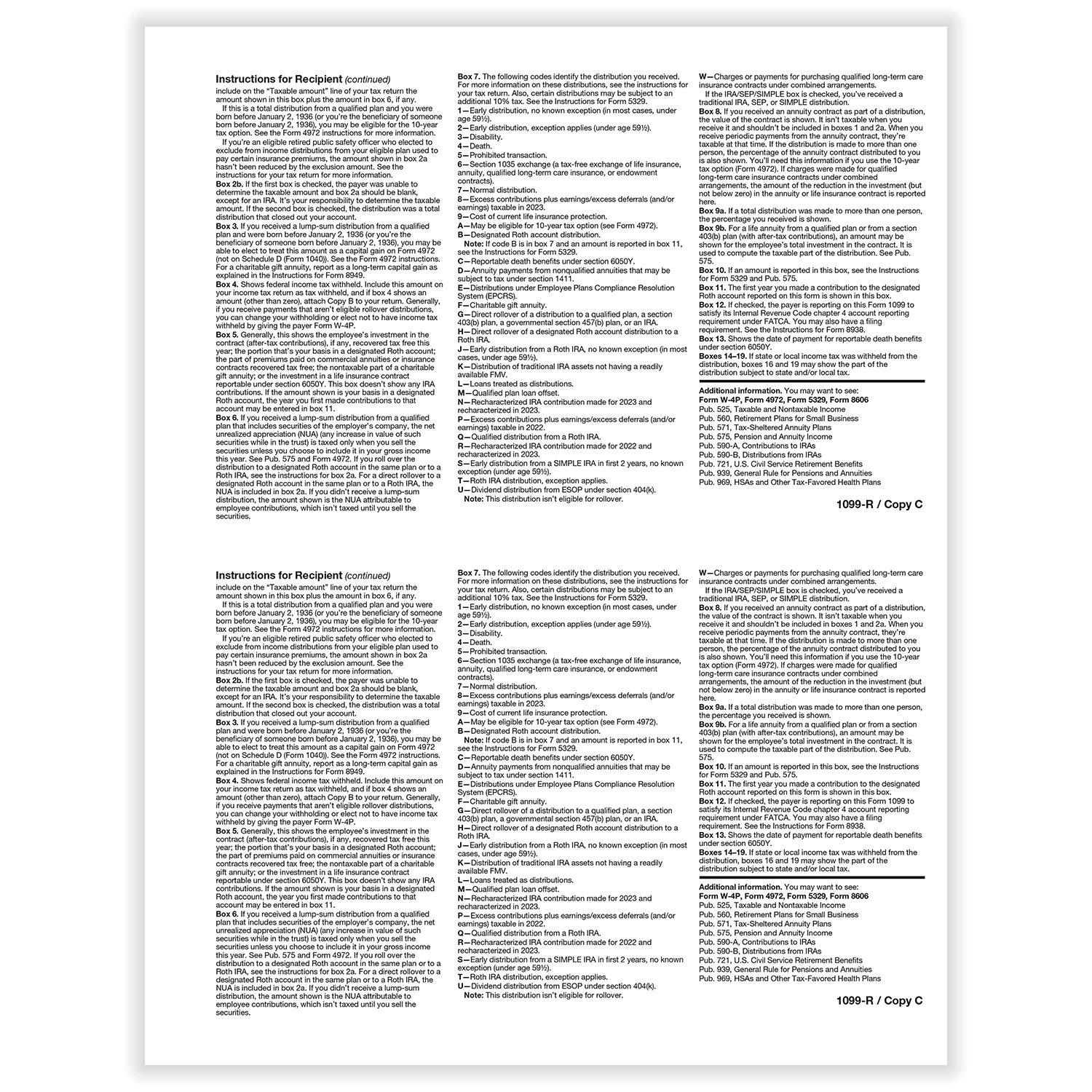 1099 R 2 Up Rec Copy C And or State City Or Local Copy Formstax 1099-r-2-up-rec-copy-c-and-or-state-city-or-local-copy-formstax
