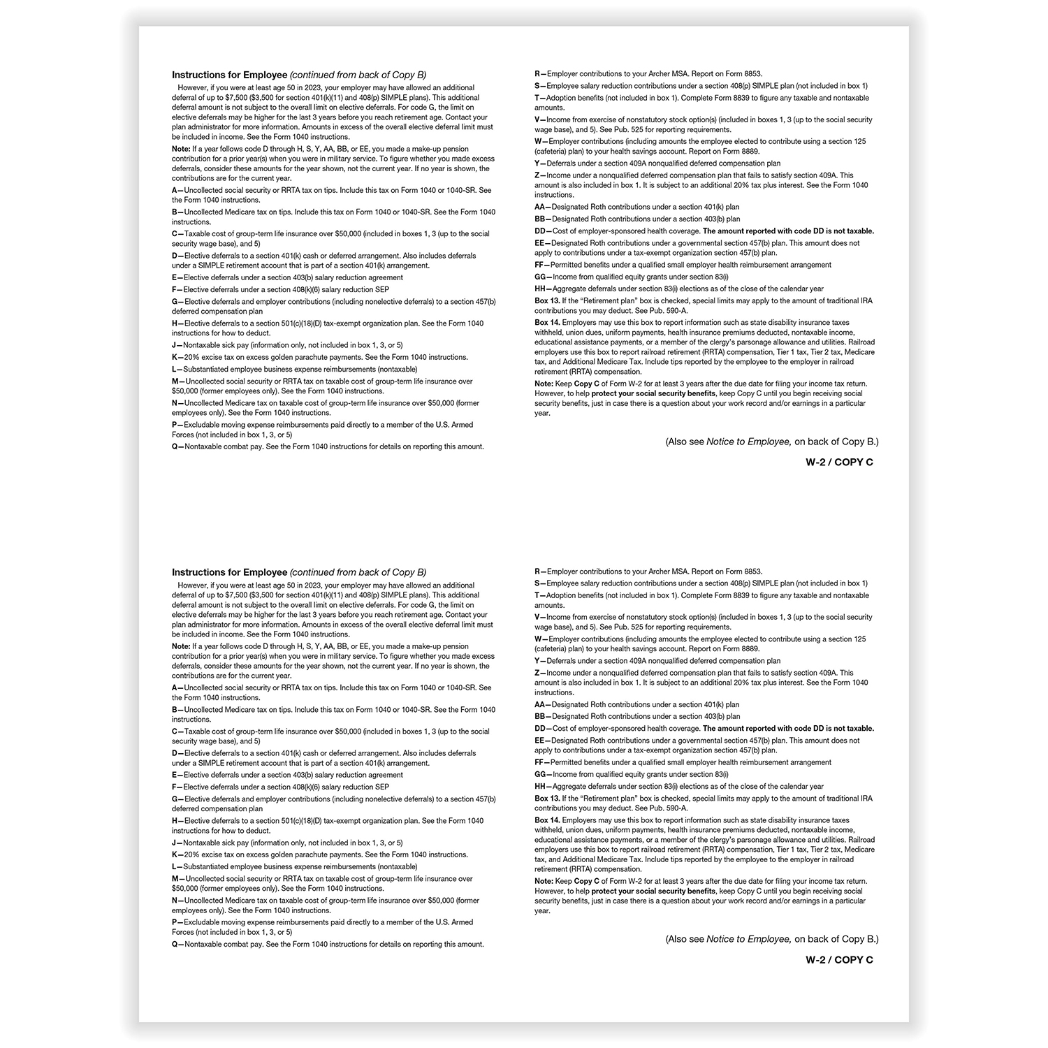 IRS w2 Form | w-2 copy c | Formstax