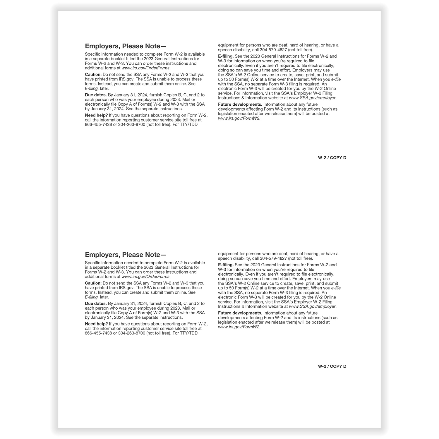 Employer W2 | Copy D | Formstax