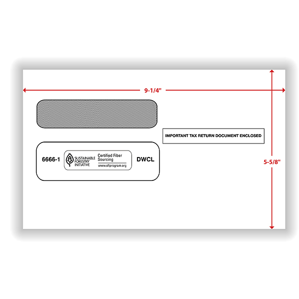 W-2 Forms Gummed | Double Window Envelope W-2 | Formstax