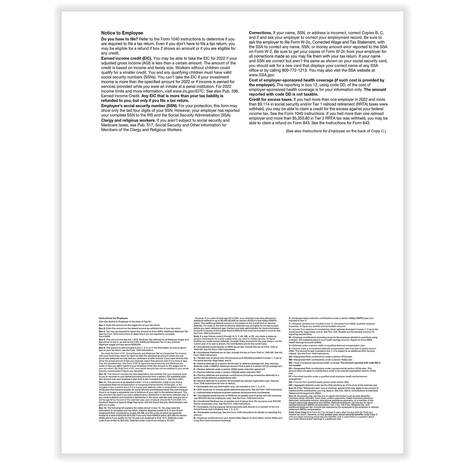 W-2 3-Up Preprinted | W-2 Laser Form | Formstax